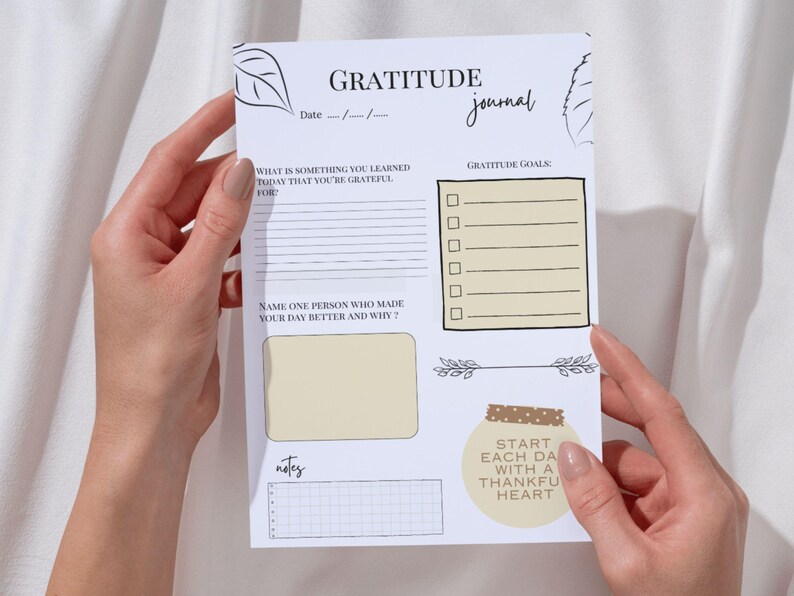Gratitude Journal Printable, Daily Gratitude Planner, Minimalist ...