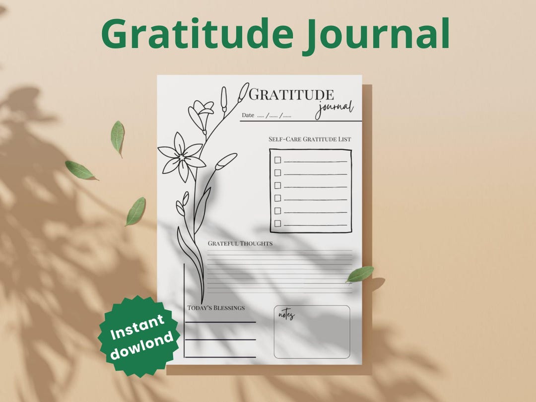 Gratitude Journal Printable – Self-care and Mindfulness Planner ...