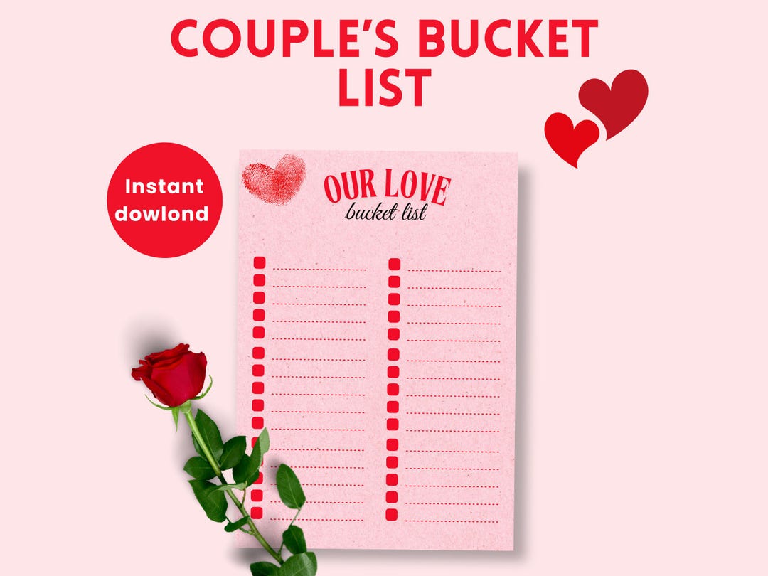 Couples Bucket List Printable: Romantic Date Night Ideas (PDF) - Etsy UK