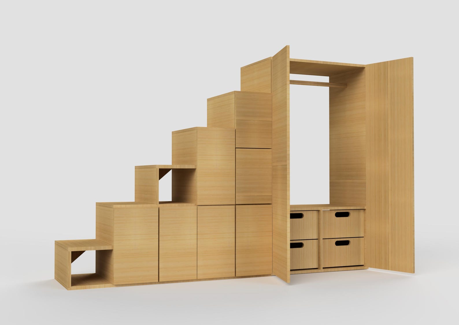 Tiny Home Stairs- Loft Stairs With Storage and Wardrobe - Etsy