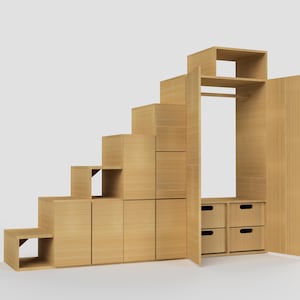Tiny Home Stairs- Loft Stairs With Storage and Wardrobe - Etsy