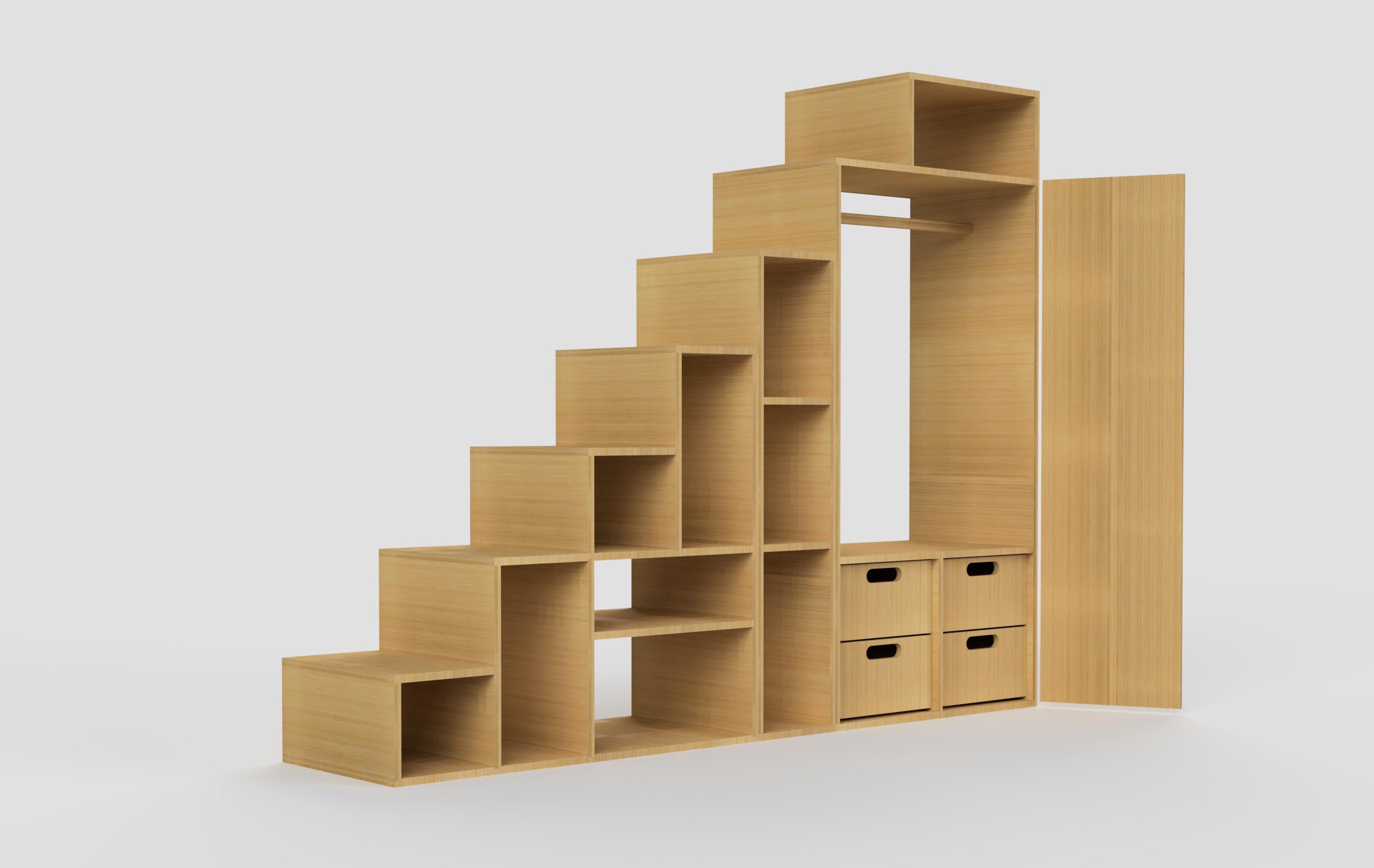 Tiny Home Stairs- Loft Stairs With Storage and Wardrobe - Etsy