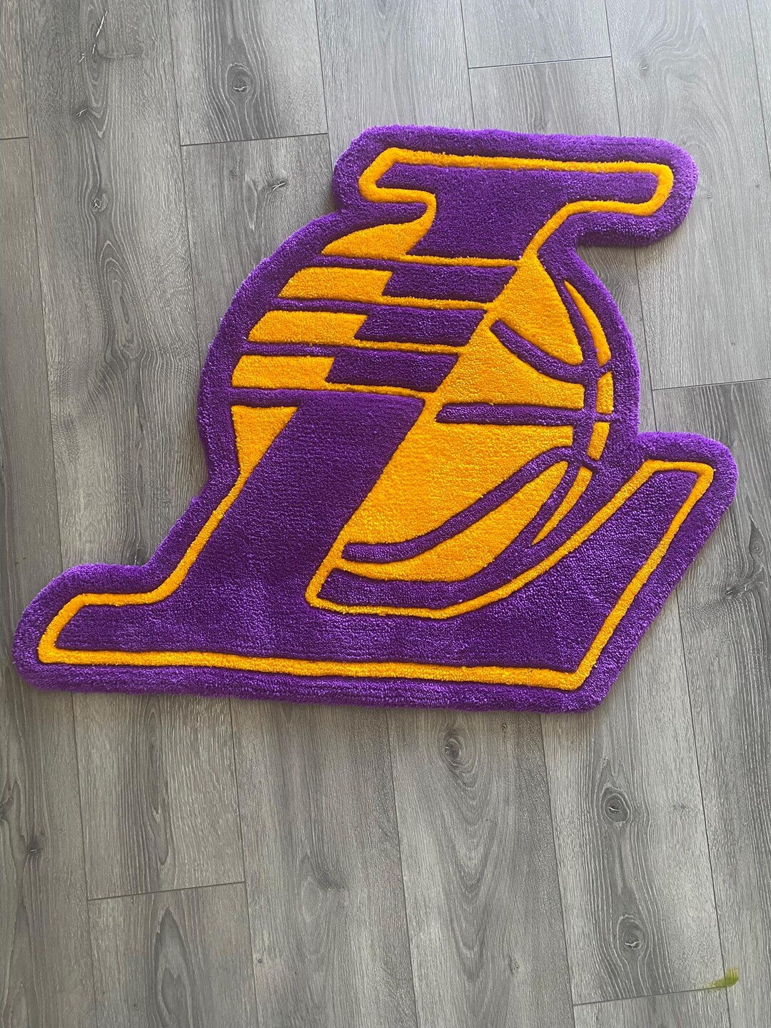 Basketball Tufting Rug Los Angeles Lakers Handmade Sports Area Rug ...
