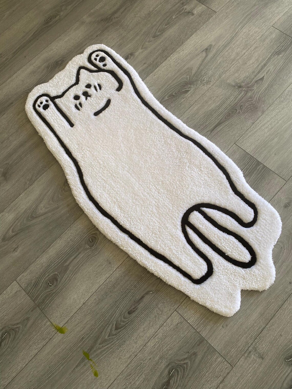 Pearl White Cat Tufting Rug Handmade Home Decor Wall Art, Custom Design ...