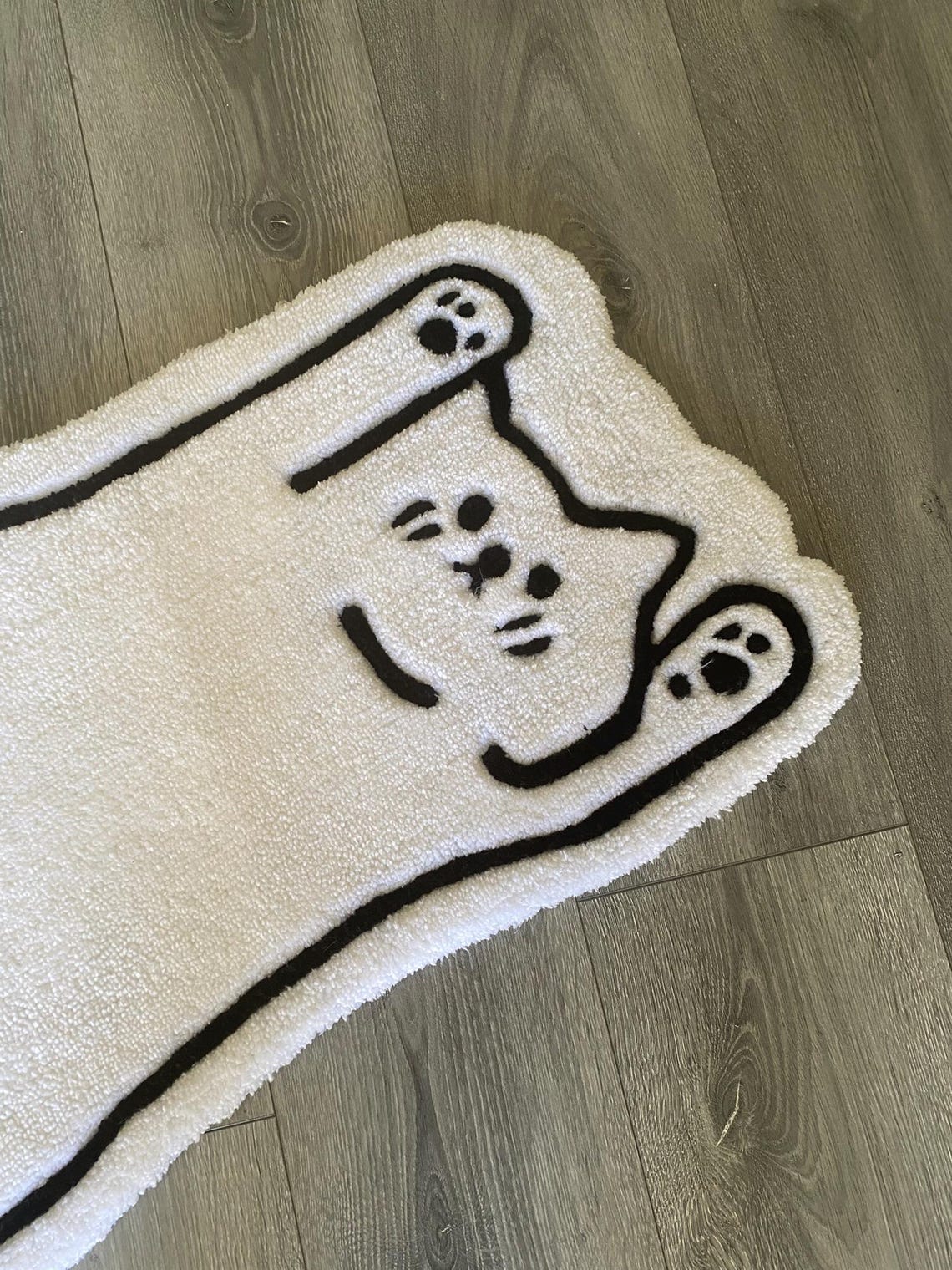 Pearl White Cat Tufting Rug Handmade Home Decor Wall Art, Custom Design ...