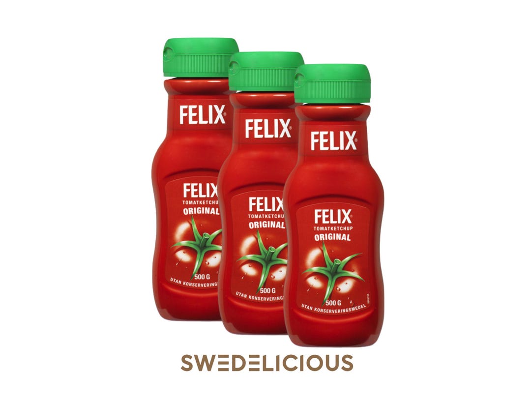 Felix Original Swedish Tomato Ketchup – (3x 500g / 17.6 Oz Each) - Etsy