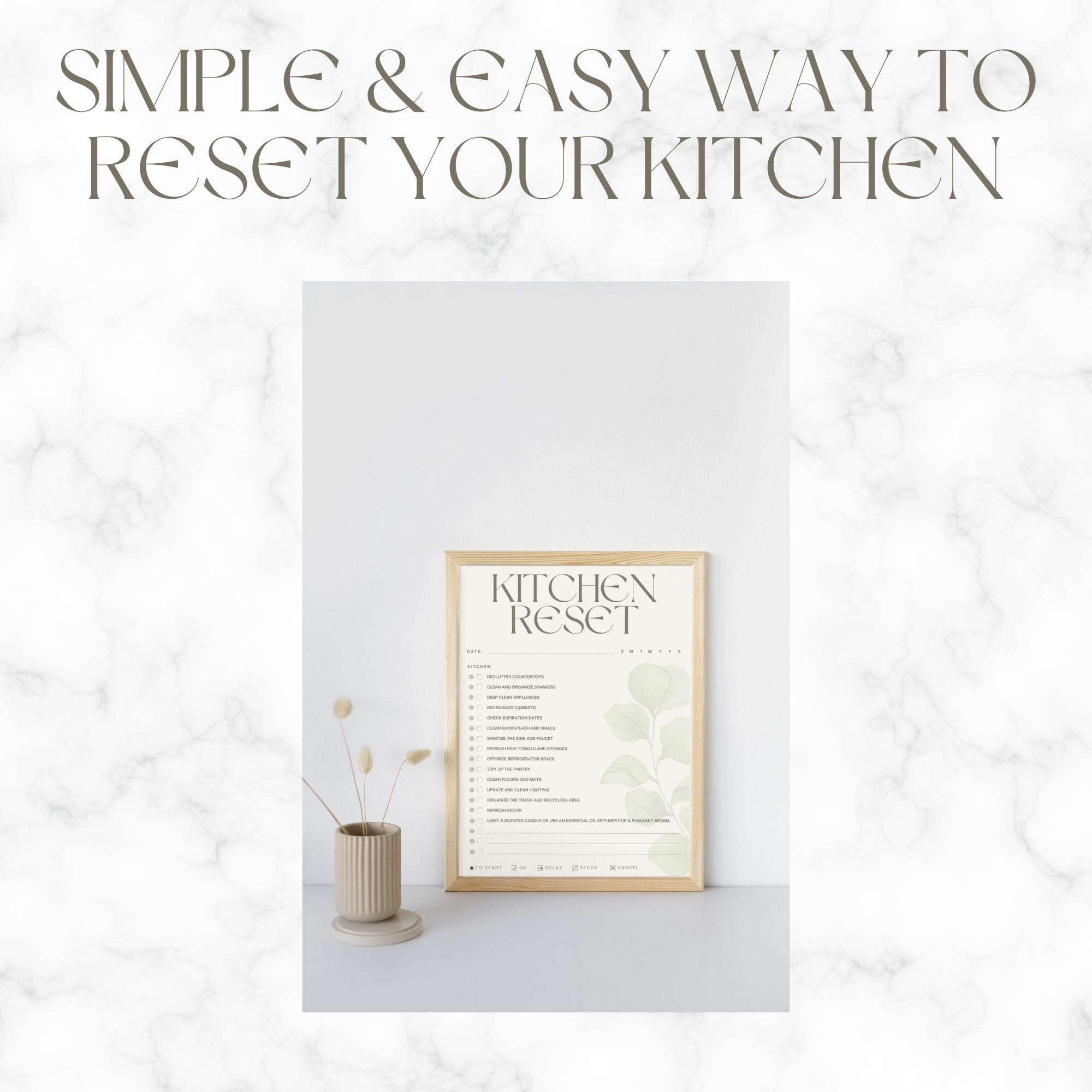 Kitchen Reset Checklist PDF + BONUS Bathroom Reset Checklist - Ultimate ...