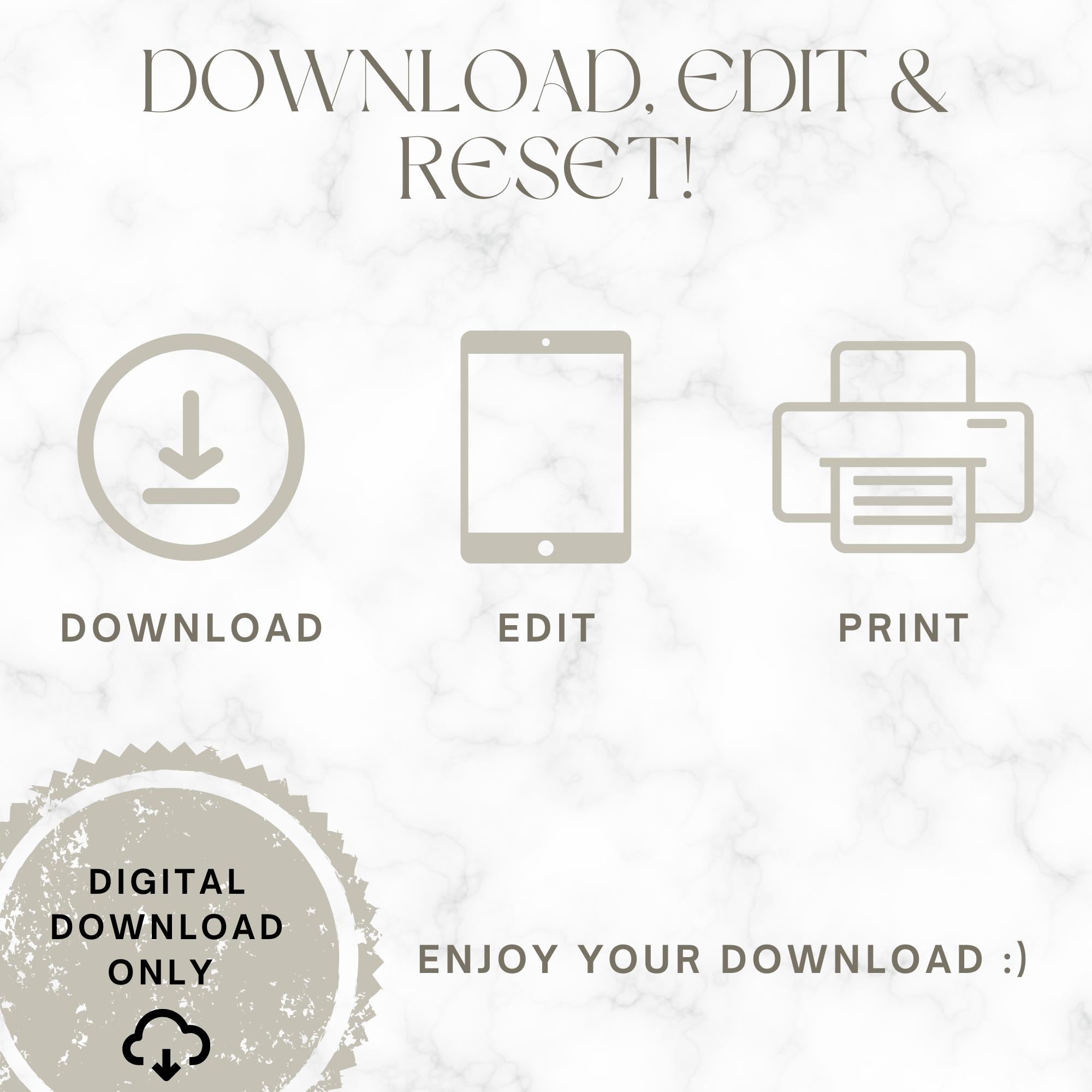 Printable Monthly Cleaning Checklist - PDF Download, Home Organization ...