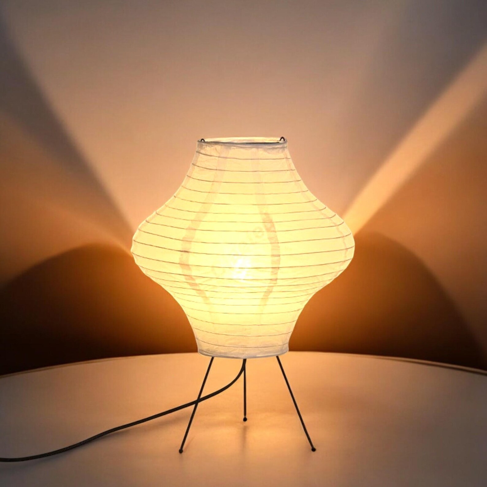 Wabi-sabi Akari Noguchi Yong Table Lamp, Elegant LED E27 Paper Light ...