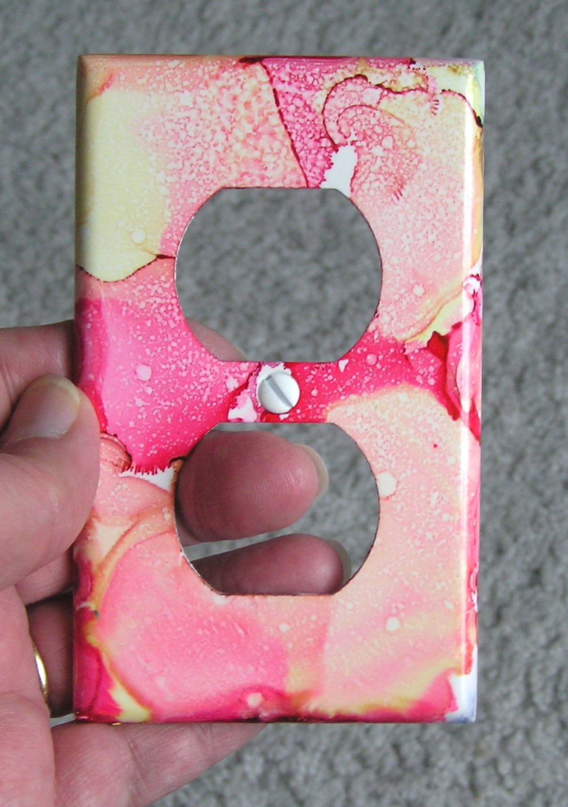 Hand Painted Power Plug Plates Colorful plug plates Alcohol | Etsy