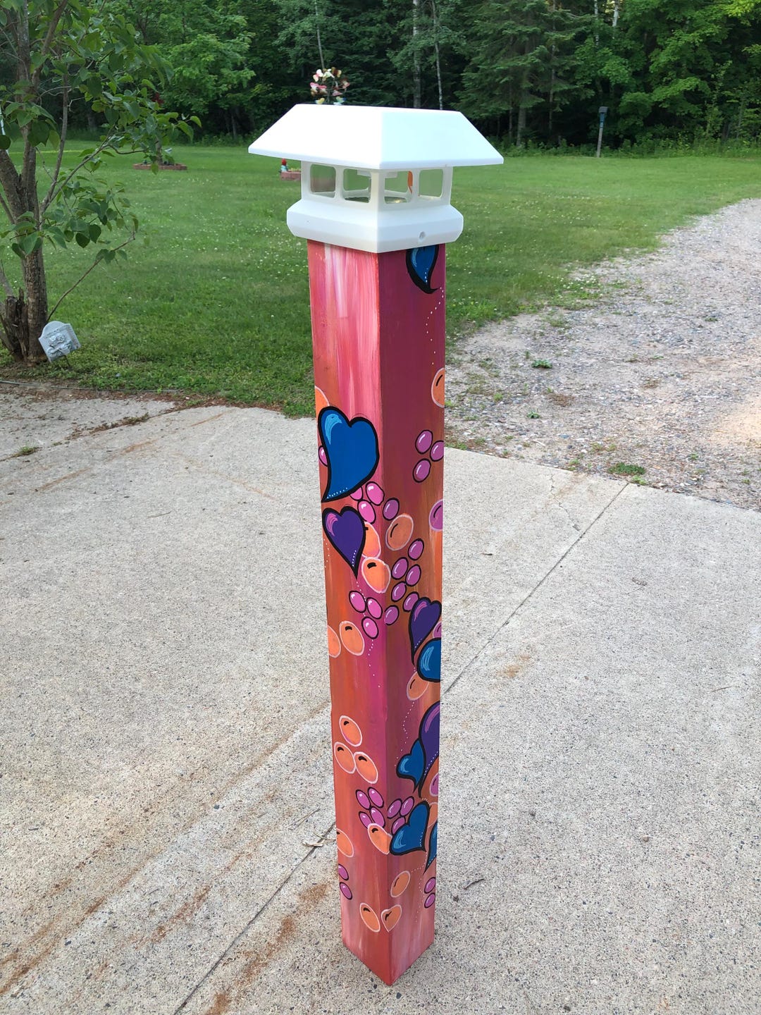 36" Garden Pole - Art Pole - Garden Decoration - “hearts- Peace Pole - Etsy