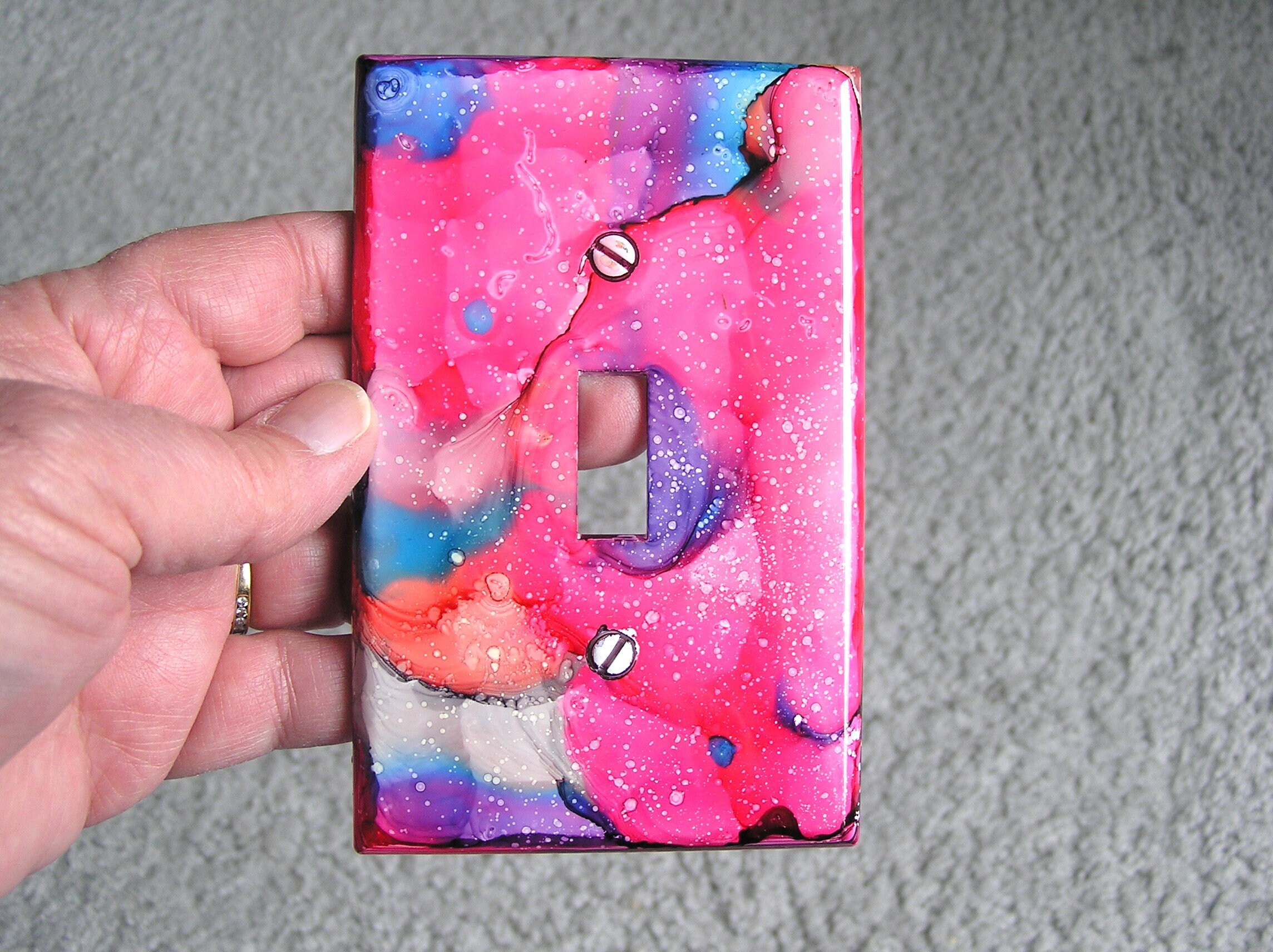 Hand Painted Light Switch Plates ONE Colorful Switchplates | Etsy UK