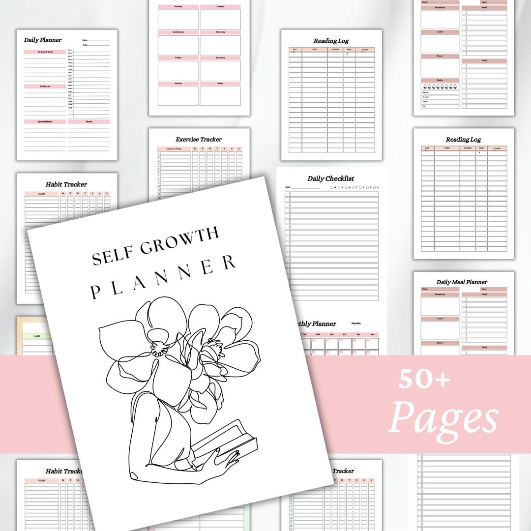 Self Growth Planner Printable | Personal Development Journal PDF | Goal ...