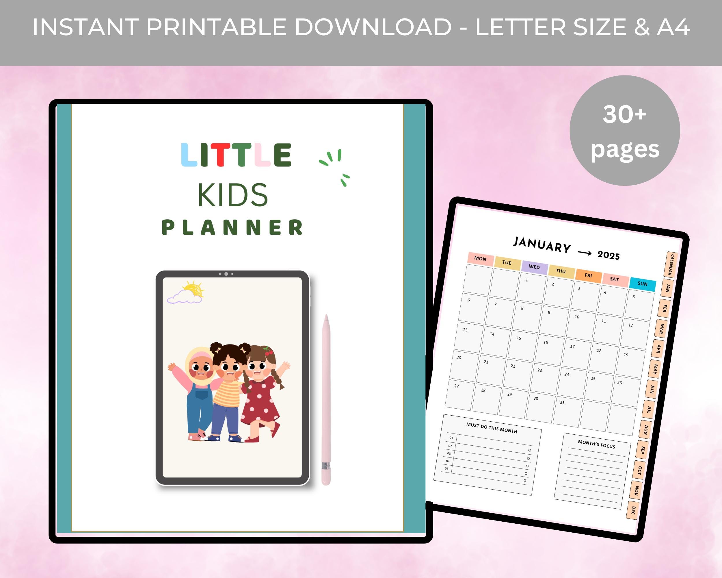 Kids Planner, Printable Kids Daily Planner, Daily Journal for Kids, 50 ...