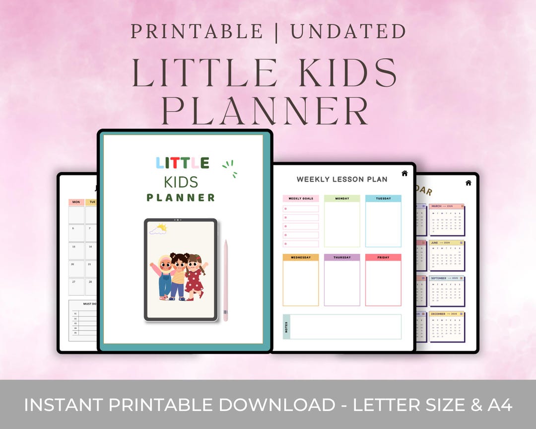 Kids Planner, Printable Kids Daily Planner, Daily Journal for Kids, 50 ...