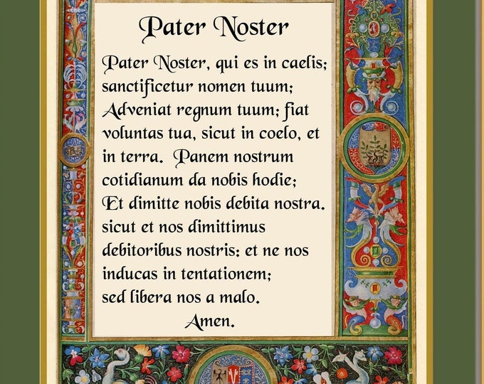 Pater Noster Print | Latin Prayer, Our Father, Catholic, Traditional ...