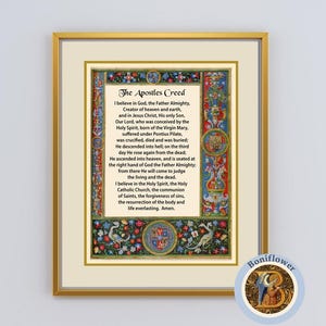 Apostles Creed Prayer Art Print: Medieval Catholic Christian (digital ...