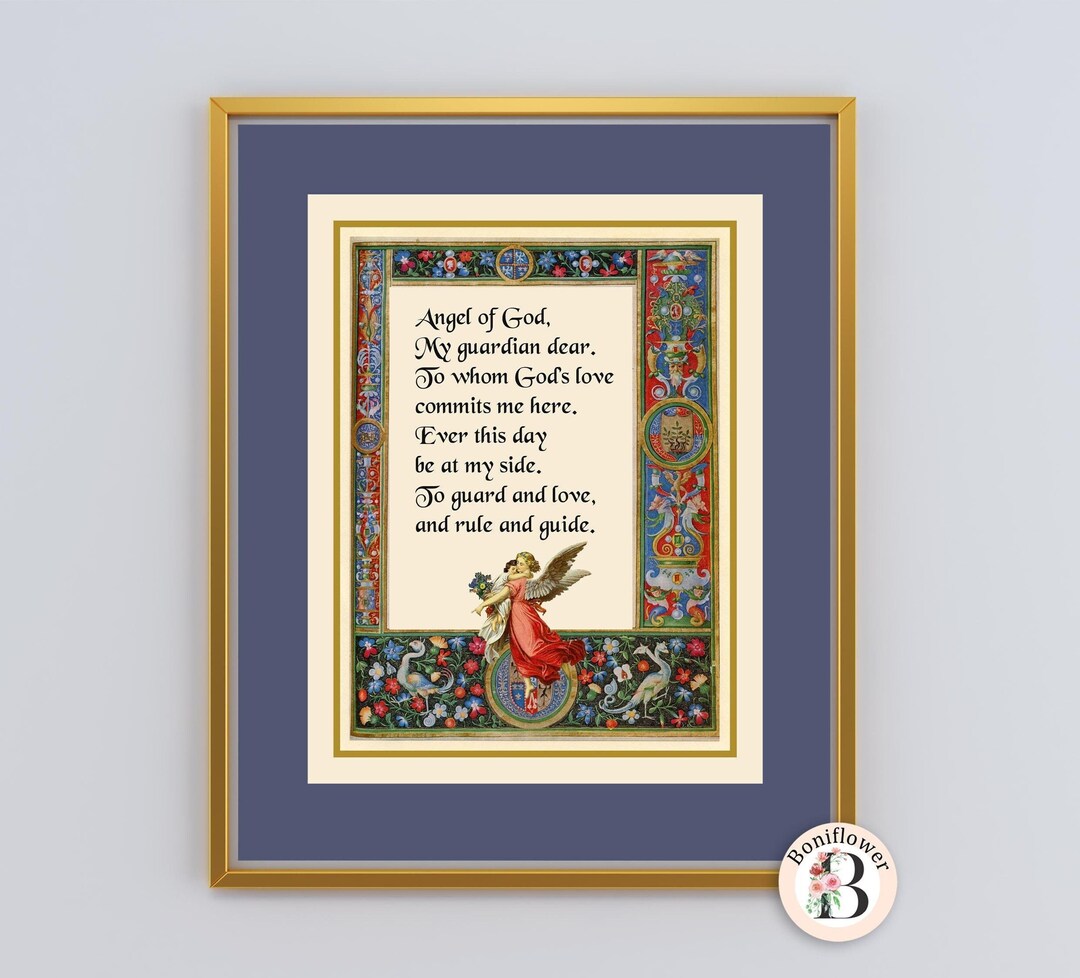Guardian Angel Prayer, Angel of God My Guardian Dear, Digital Medieval ...