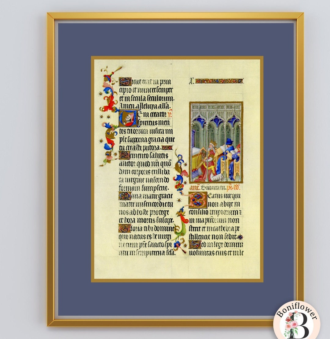Psalm 1 Medieval Illuminated Manuscript Reproduction Bible Catholic ...
