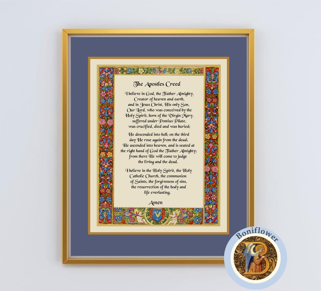Apostles Creed Prayer: Medieval Catholic Art Print (digital Download ...