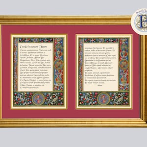 Nicene Creed Latin Prayer Art Print: Medieval Catholic Wall Art ...