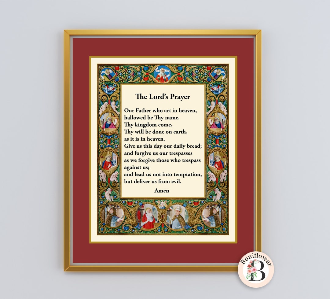 The Lord's Prayer Our Father Digital Medieval Painting Catholic ...