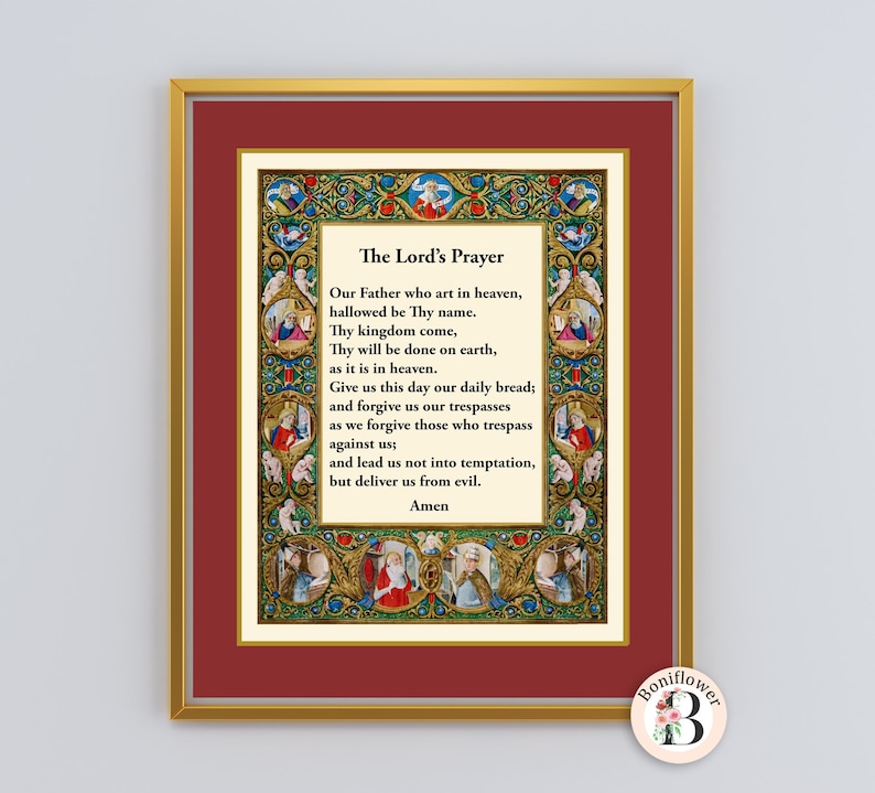The Lord's Prayer Our Father Digital Medieval Painting Catholic ...