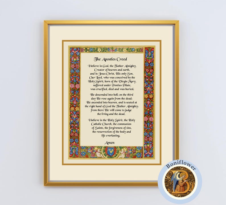 Apostles Creed Prayer: Medieval Catholic Art Print (digital Download ...