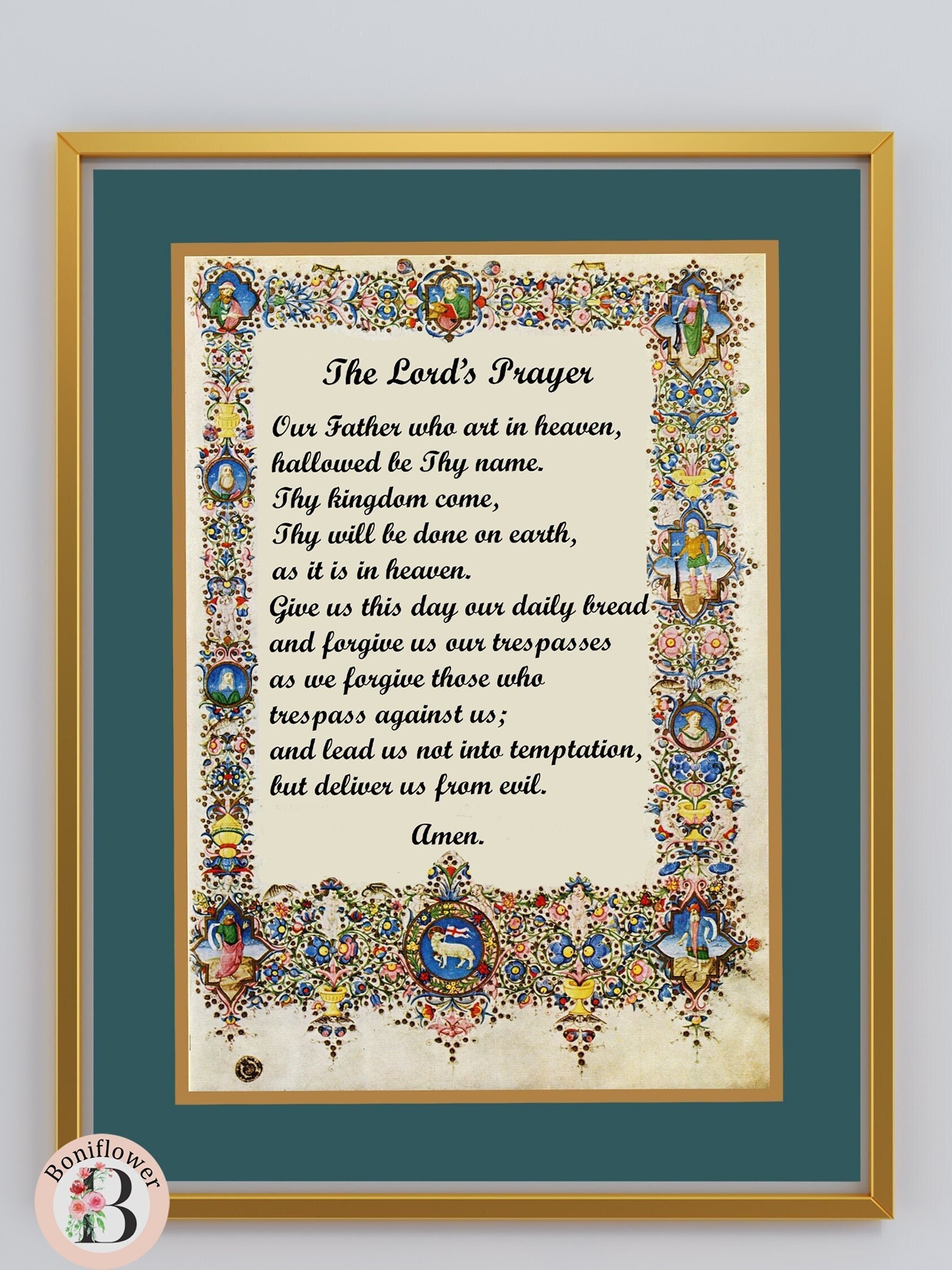The Lord's Prayer Our Father Digital Medieval Painting Catholic ...