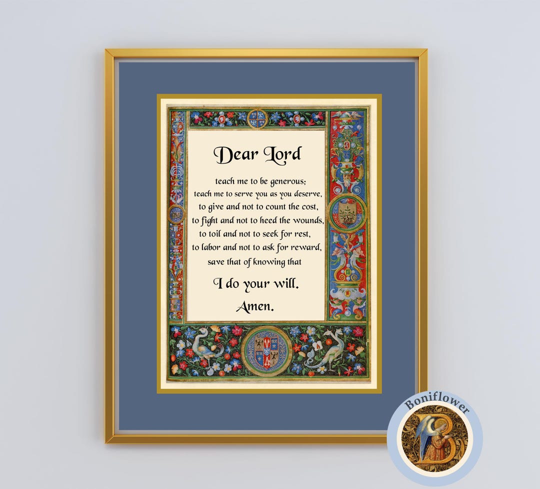 St. Ignatius Prayer Instant Digital Download Medieval Illuminated ...