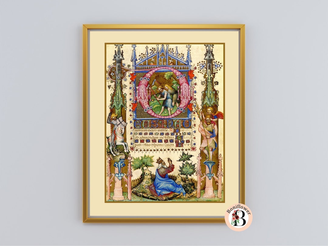 Adam and Eve Delve Reproduction Illuminated Manuscript Genesis Creation ...