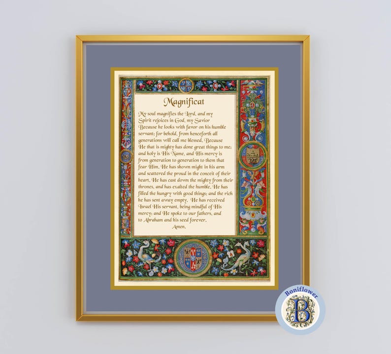 Magnificat Prayer Art Print: Medieval Catholic Christian (digital ...