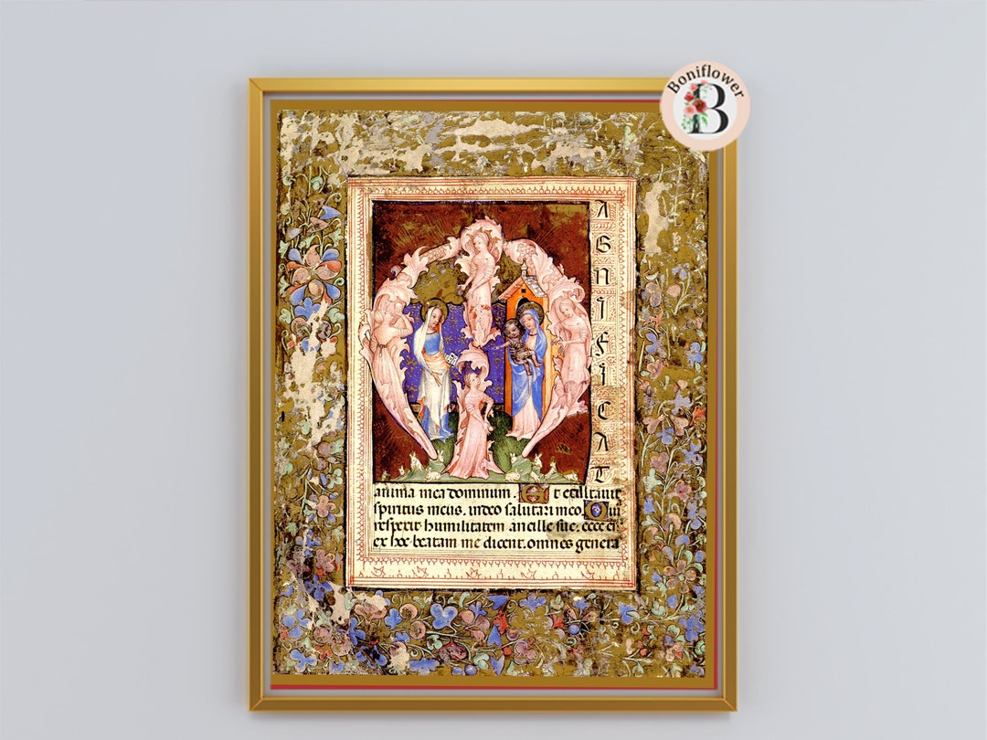Mary Magnificat Prayer Reproduction Medieval Illuminated Manuscript ...