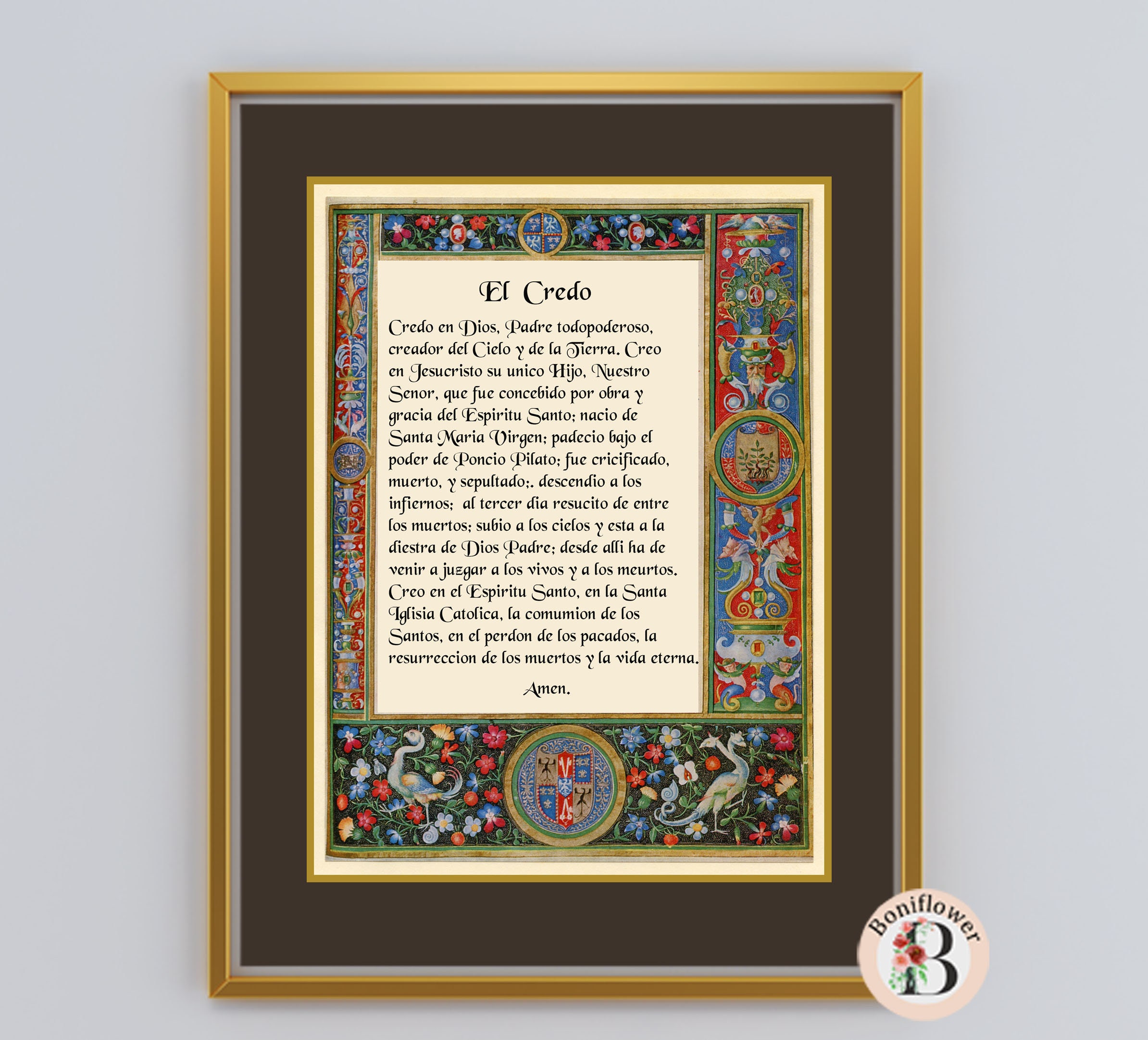 El Credo Spanish Apostles Creed Prayer Digital Medieval Image Catholic ...