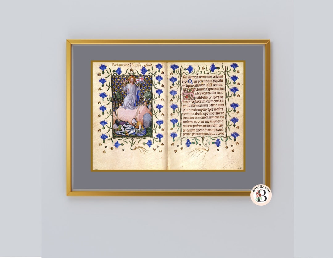 Resurrection Easter Jesus Christ Reproduction Medieval Illuminated ...