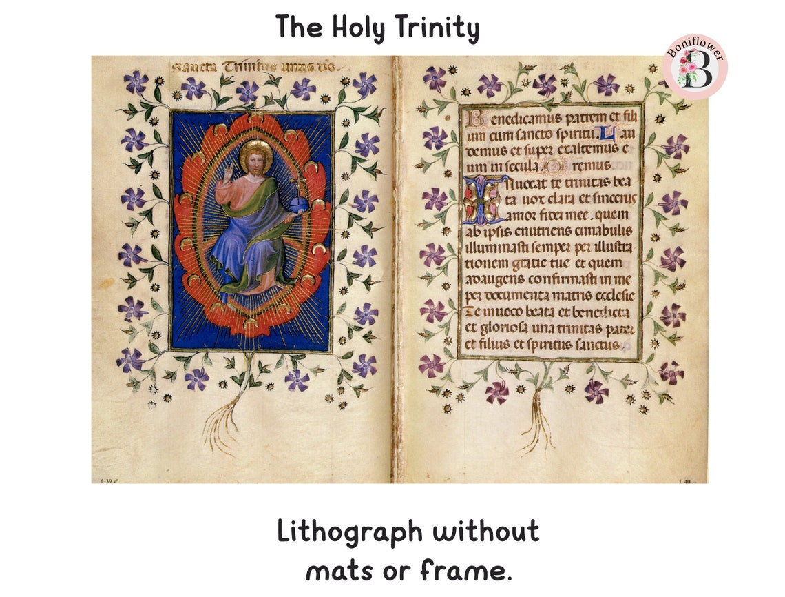 The Holy Trinity Illuminated Manuscript Medieval Bible - Etsy