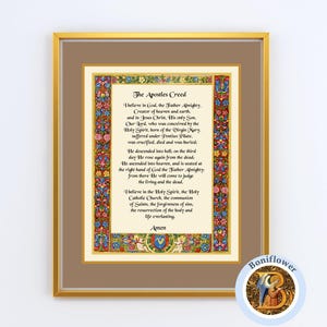 Apostles Creed Prayer: Medieval Catholic Art Print (digital Download ...