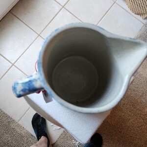 Blue and White Stoneware Pitcher - Etsy