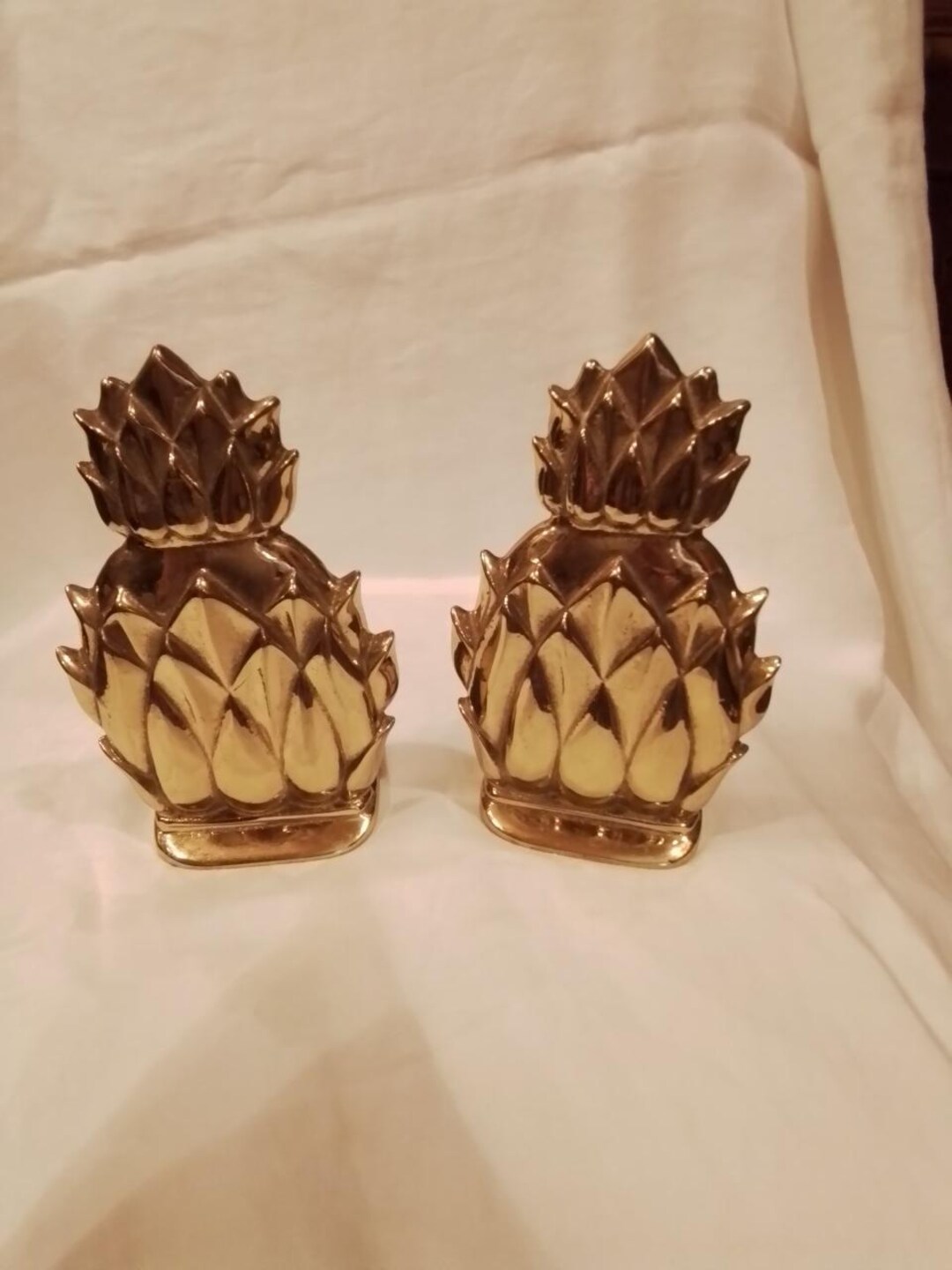 Vintage Virginia Metalcrafters Brass Pineapple Bookends - Etsy