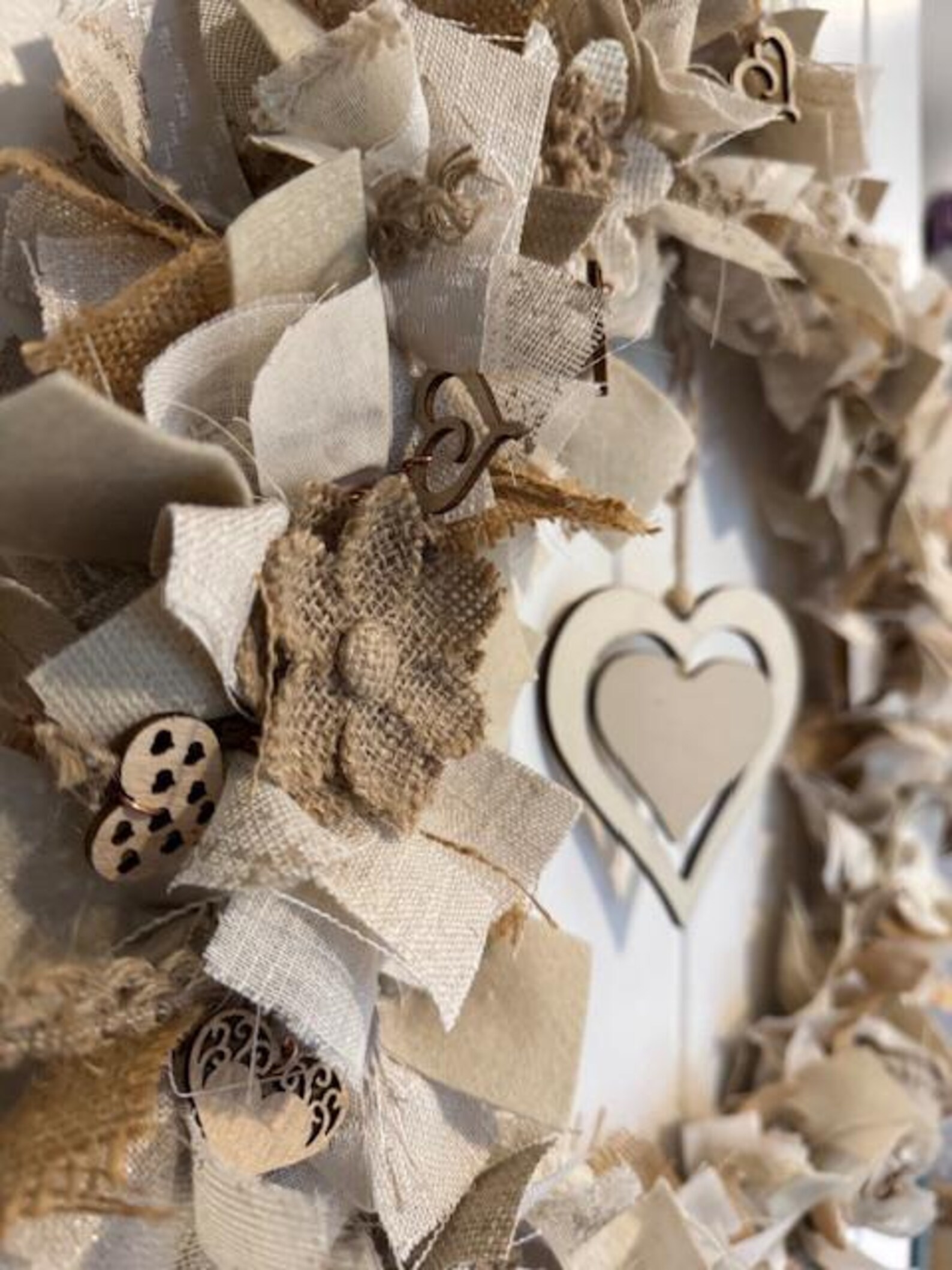 Gorgeous Extra Large Hessian and Linen Door / Window Hanging / Wreath ...