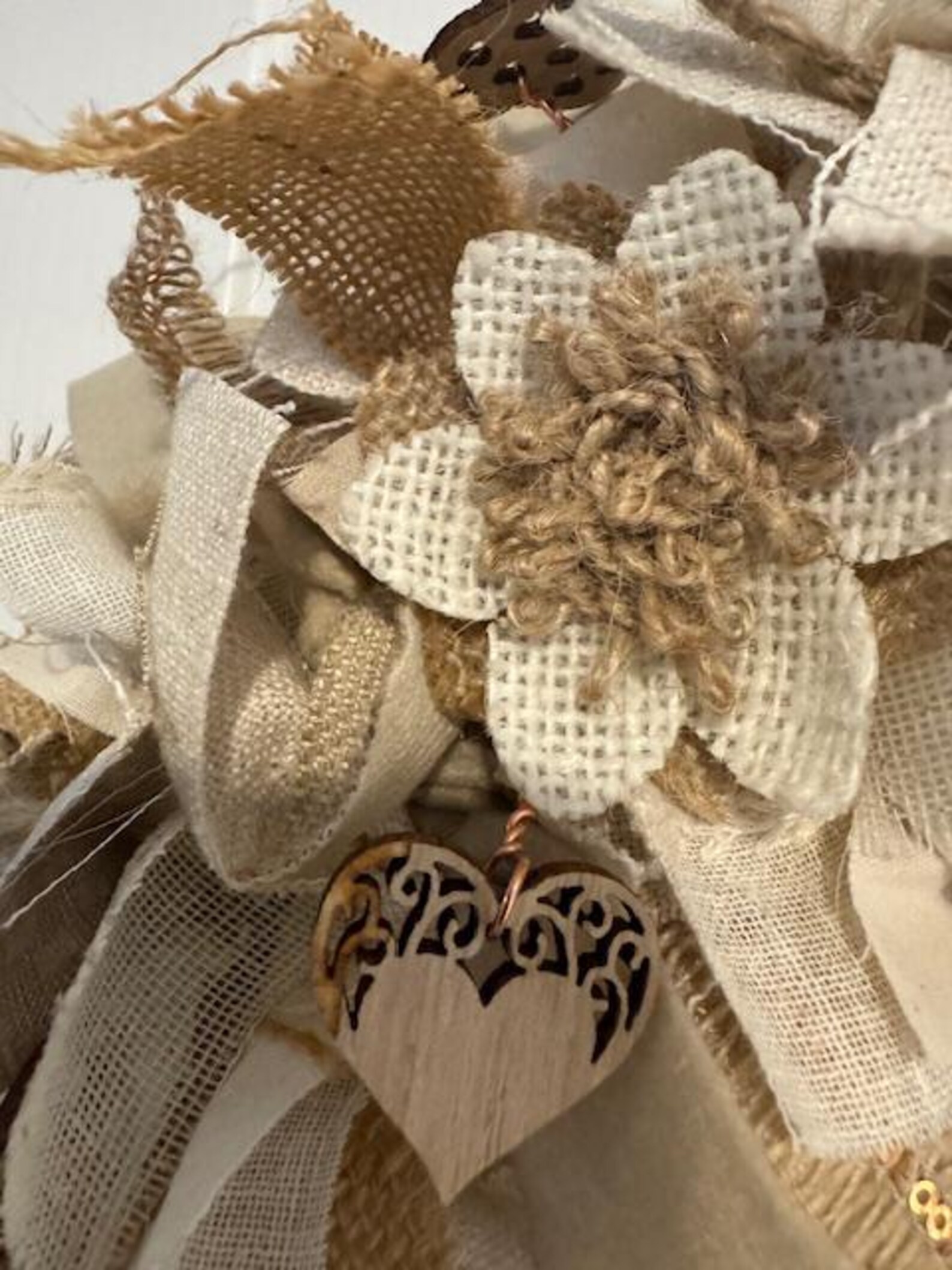 Gorgeous Extra Large Hessian and Linen Door / Window Hanging / Wreath ...