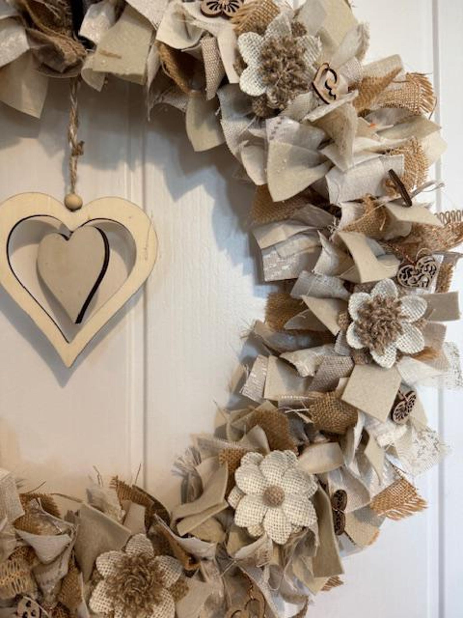 Gorgeous Extra Large Hessian and Linen Door / Window Hanging / Wreath ...
