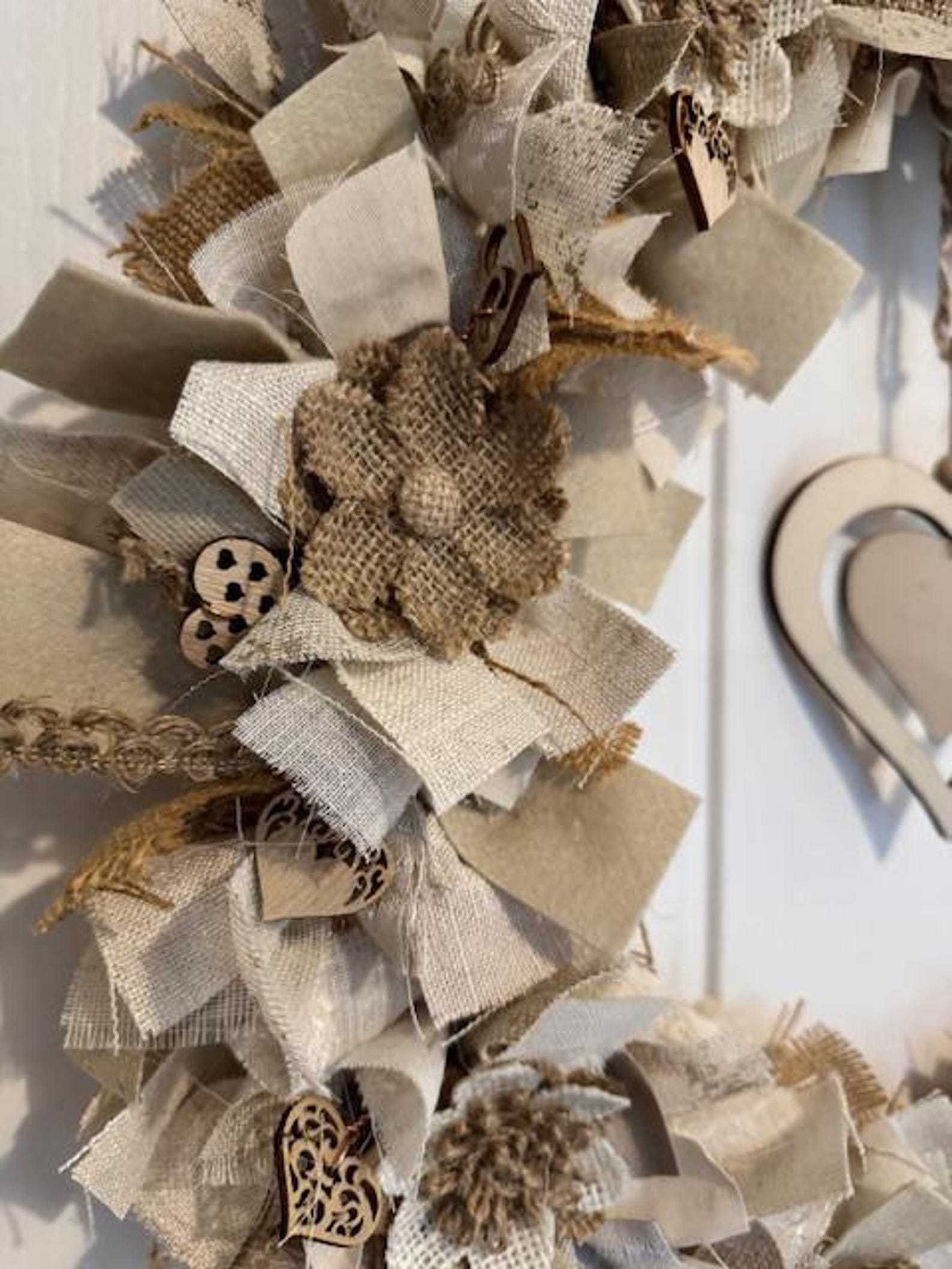 Gorgeous Extra Large Hessian and Linen Door / Window Hanging / Wreath ...