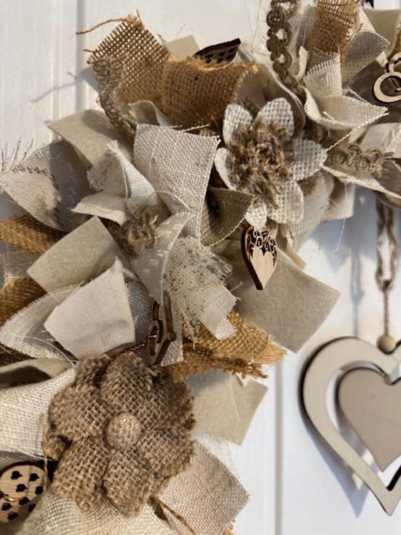 Gorgeous Extra Large Hessian and Linen Door / Window Hanging / Wreath ...