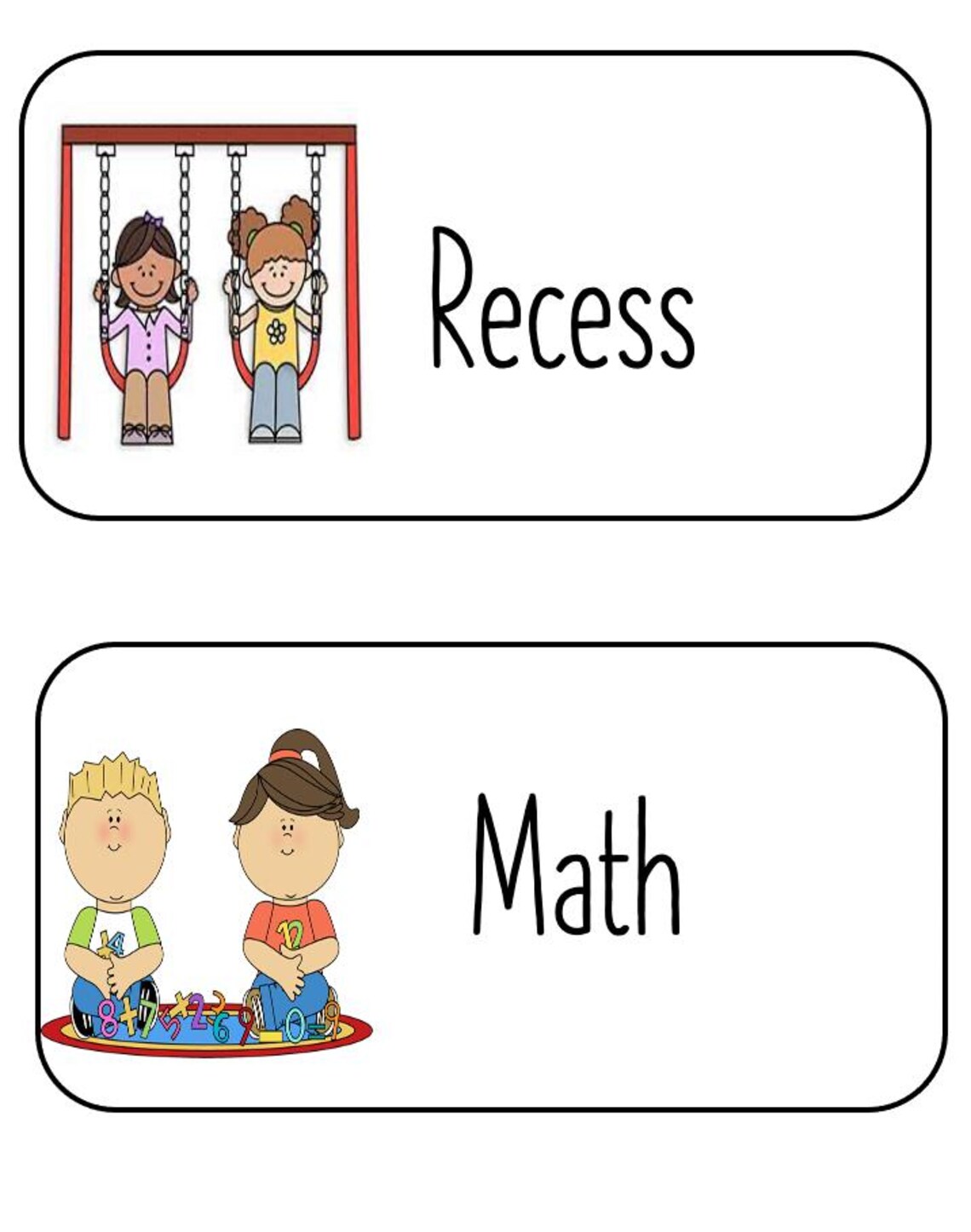 Elementary Daily Schedule Cards - Etsy