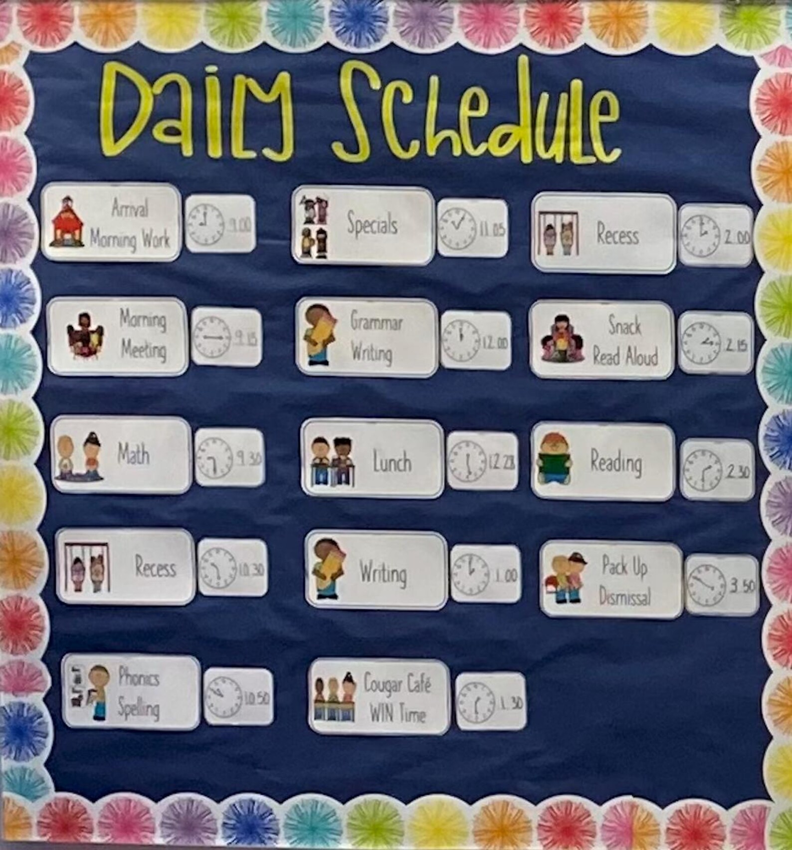 Elementary Daily Schedule Cards - Etsy