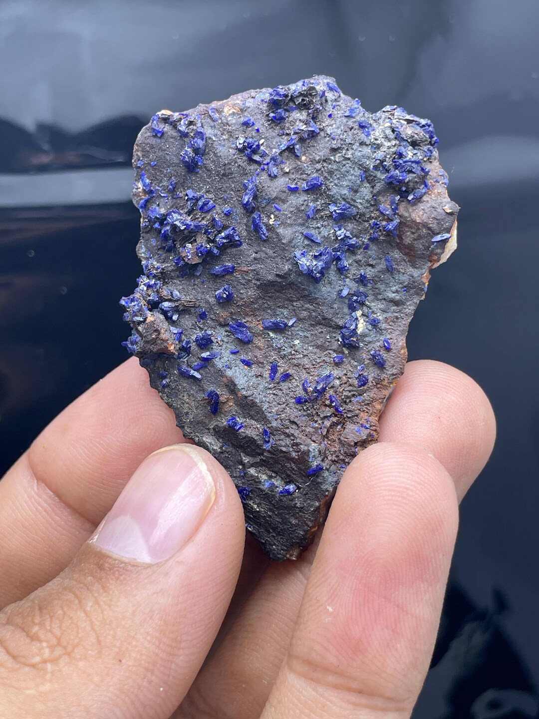 Rare Moroccan Azurite Goethite Specimen:natural Blue Crystal for ...