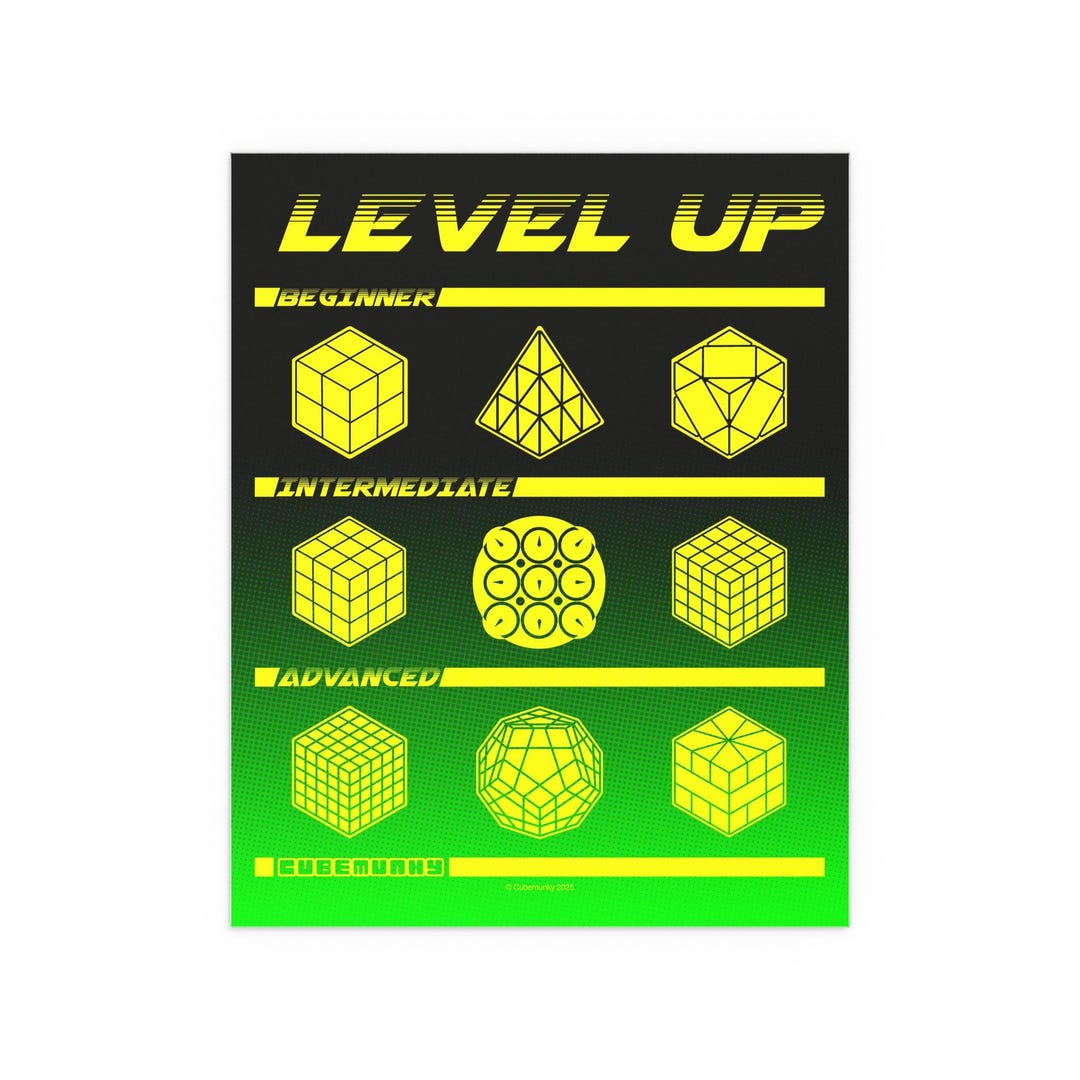 Cubemunky LVL UP Cubing Poster - Etsy