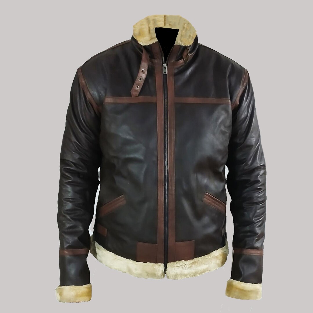 Handmade B3 Bomber Faux Fur Real Leather Jacket for Men | Video Game ...