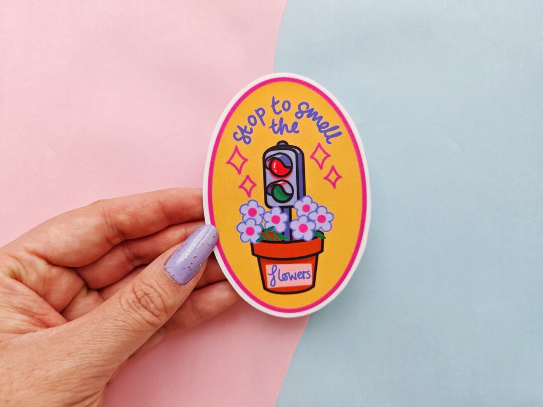 Stop to Smell the Flowers Sticker - Traffic Light in a Flower Pot ...